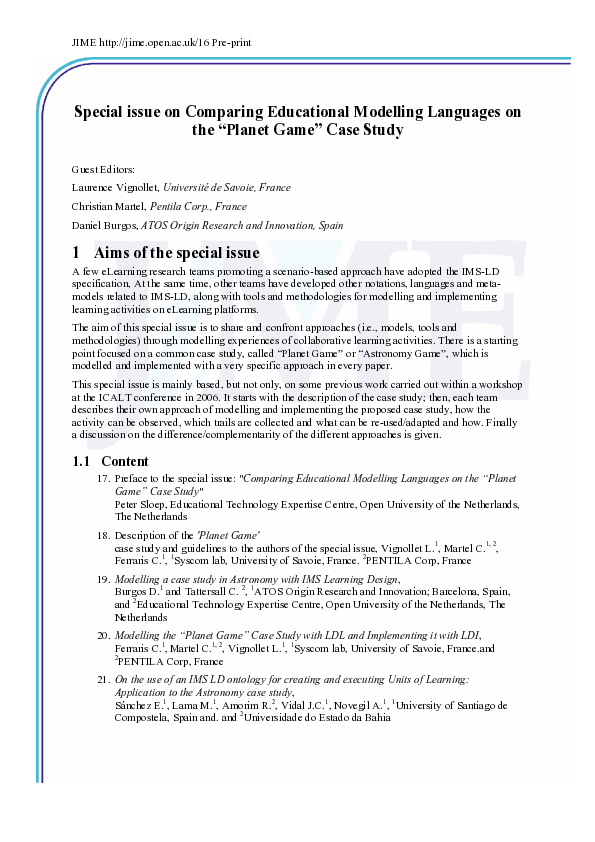 (PDF) Editorial: Comparing Educational Modelling Languages on the ...