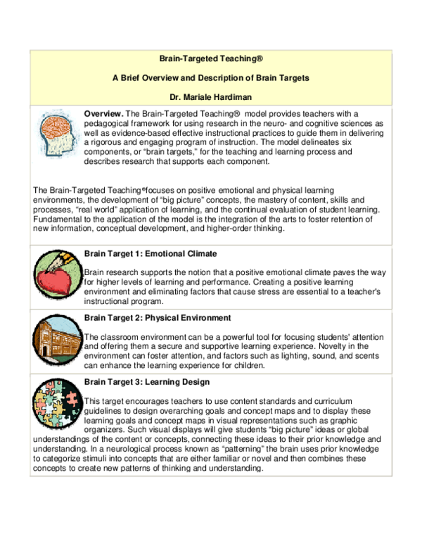 Pdf Brain Targeted Teaching® A Brief Overview And Description Of