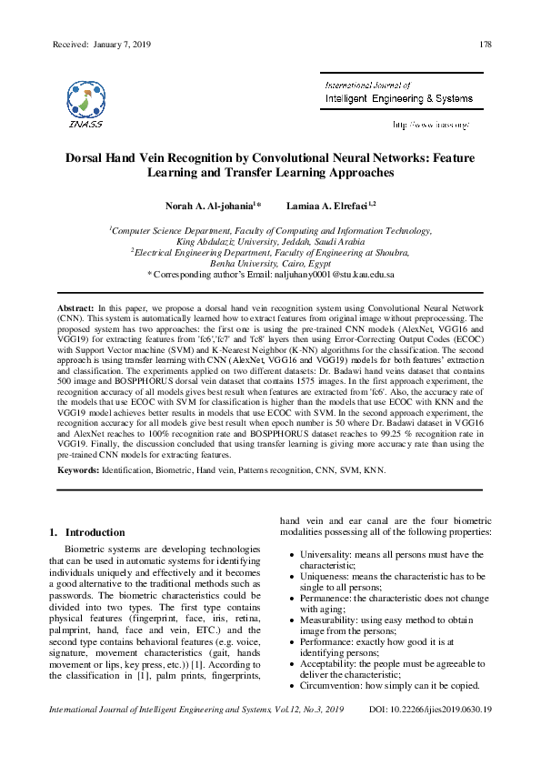 (PDF) Dorsal Hand Vein Recognition by Convolutional Neural Networks: Feature Learning and ...