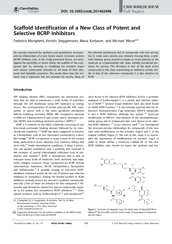 (PDF) Scaffold Identification of a New Class of Potent and Selective ...