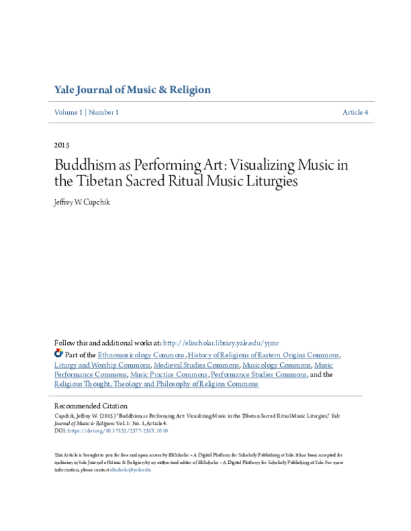 (PDF) Buddhism as Performing Art: Visualizing Music in the Tibetan Sacred Ritual Music Liturgies