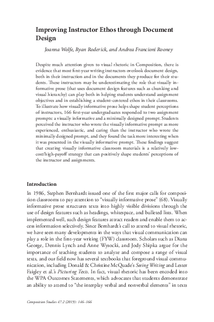 (PDF) Improving Instructor Ethos through Document Design