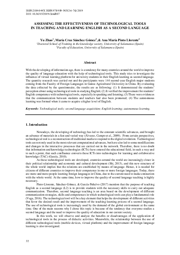 Pdf Assessing The Effectiveness Of Technological Tools In Teaching