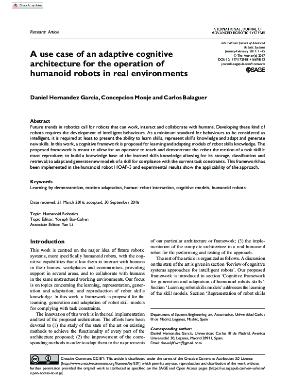 (PDF) A use case of an adaptive cognitive architecture for the ...