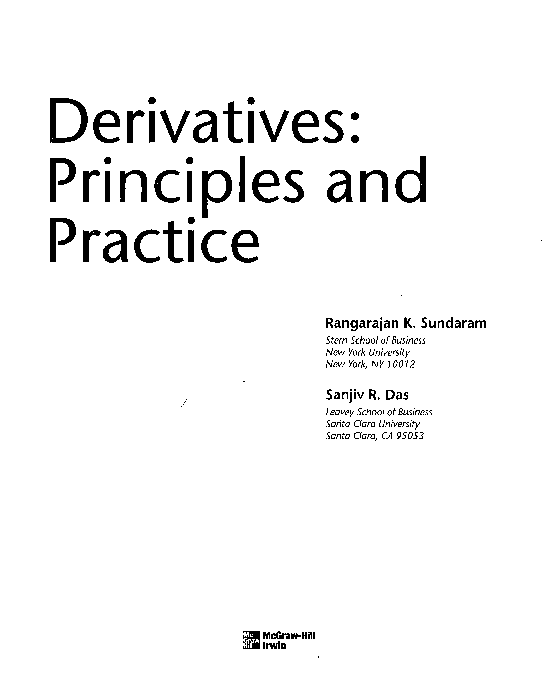(PDF) Derivatives: principles and practice