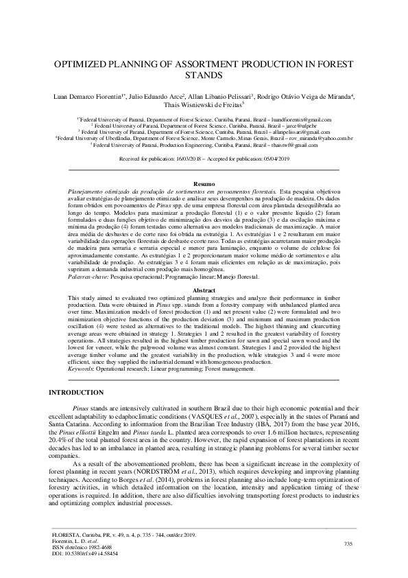(PDF) Optimized Planning of Assortment Production in Forest Stands