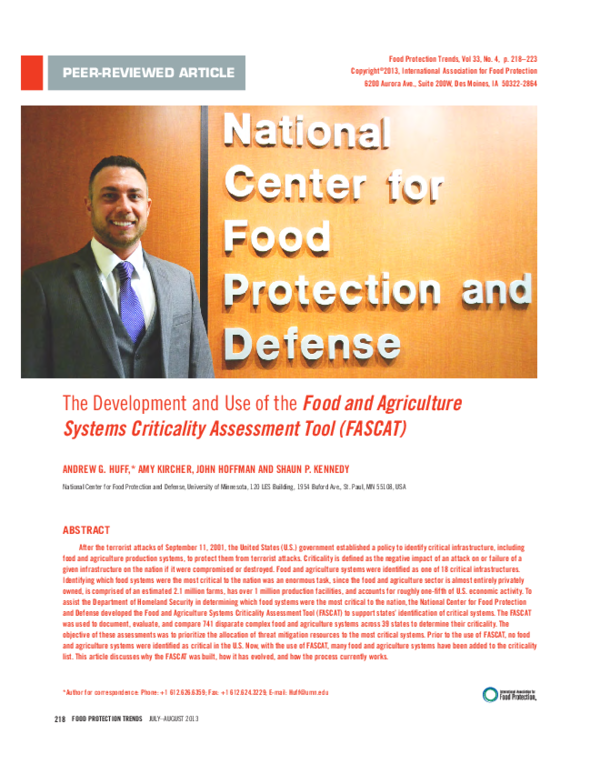 (PDF) The development and use of the Food and Agriculture Systems ...