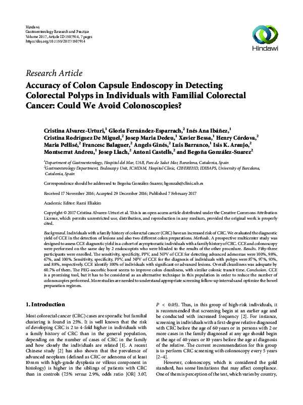(PDF) Accuracy of Colon Capsule Endoscopy in Detecting Colorectal ...