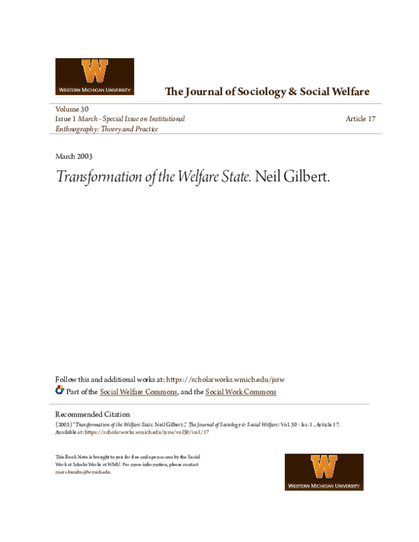 (PDF) Transformation of the Welfare State