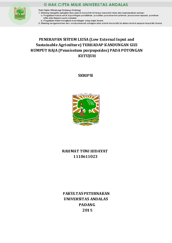 (PDF) PENERAPAN SISTEM LEISA (Low External Input and Sustainable ...