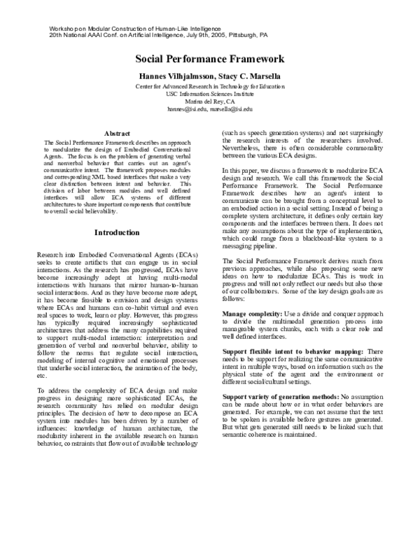 (PDF) Social performance framework