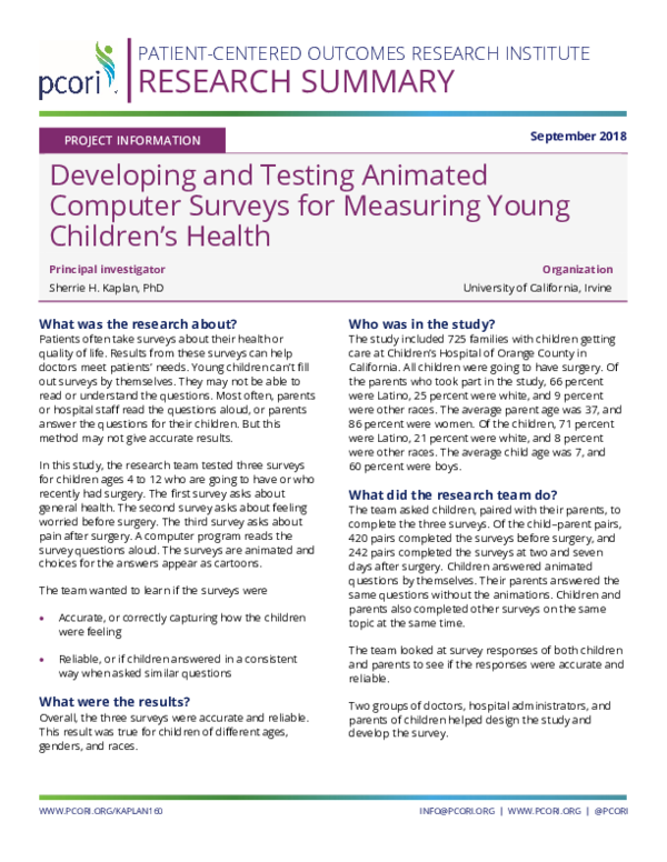 (PDF) Developing and Testing Animated Computer Surveys for Measuring ...