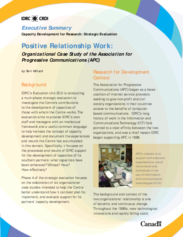 (PDF) IDRC – positive relationship work