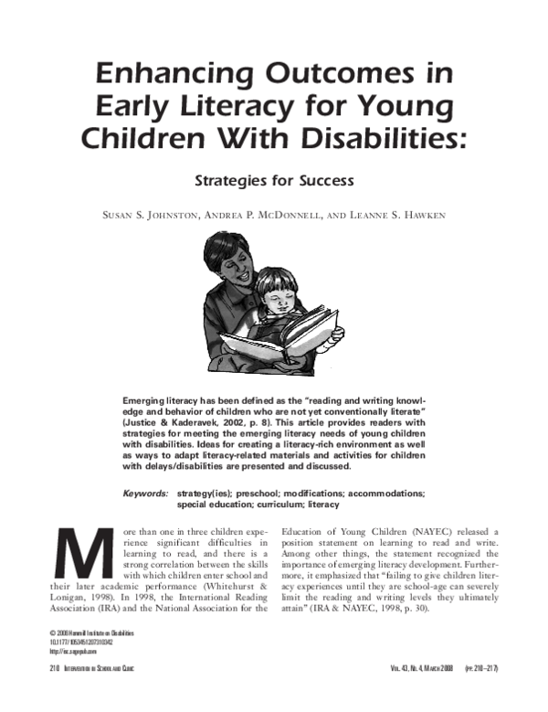 (PDF) Enhancing Outcomes in Early Literacy for Young Children With ...