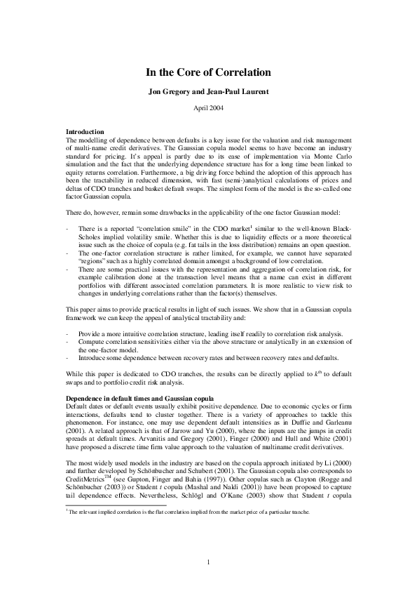 (PDF) In the core of correlation