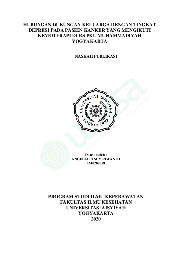 (PDF) Hubungan Dukungan Keluarga Dengan Tingkat Depresi Pada Pasien Kanker Yang Mengikuti ...