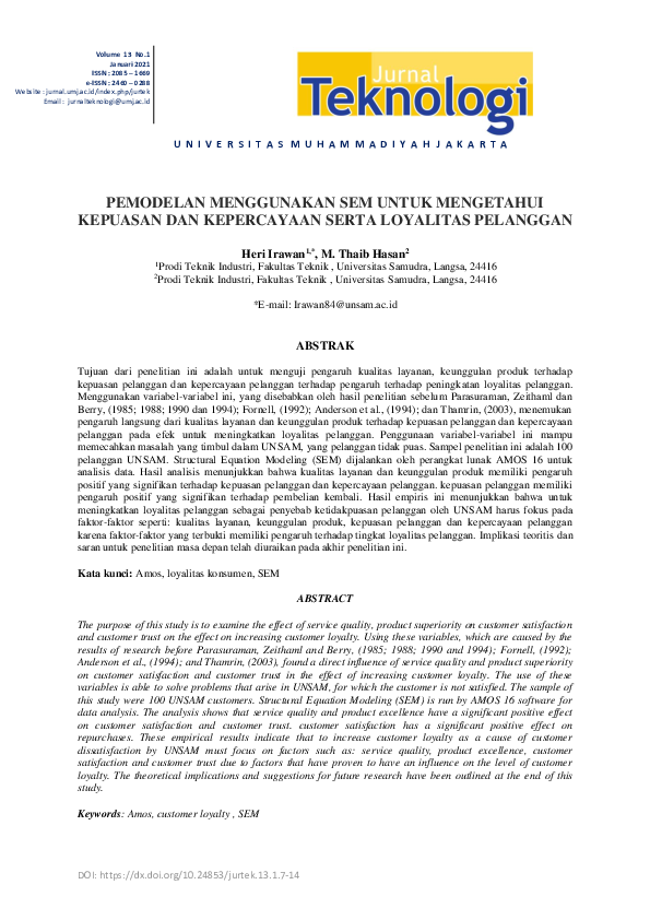 (PDF) Pemodelan Menggunakan Structural Equation Modeling (Sem) Untuk ...