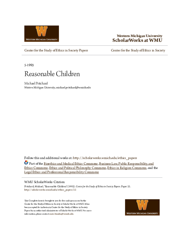 (PDF) Reasonable Children