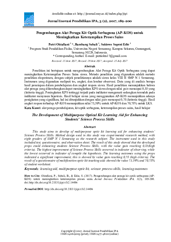 (PDF) Pengembangan alat peraga kit optik serbaguna (AP-KOS) untuk ...