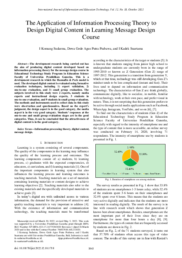 (PDF) The Application of Information Processing Theory to Design ...