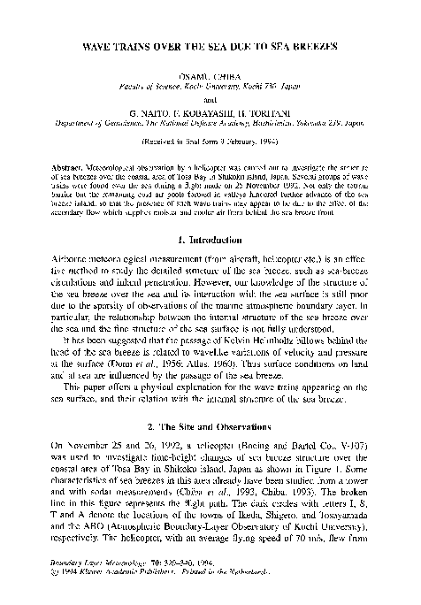 (PDF) Wave trains over the sea due to sea breezes