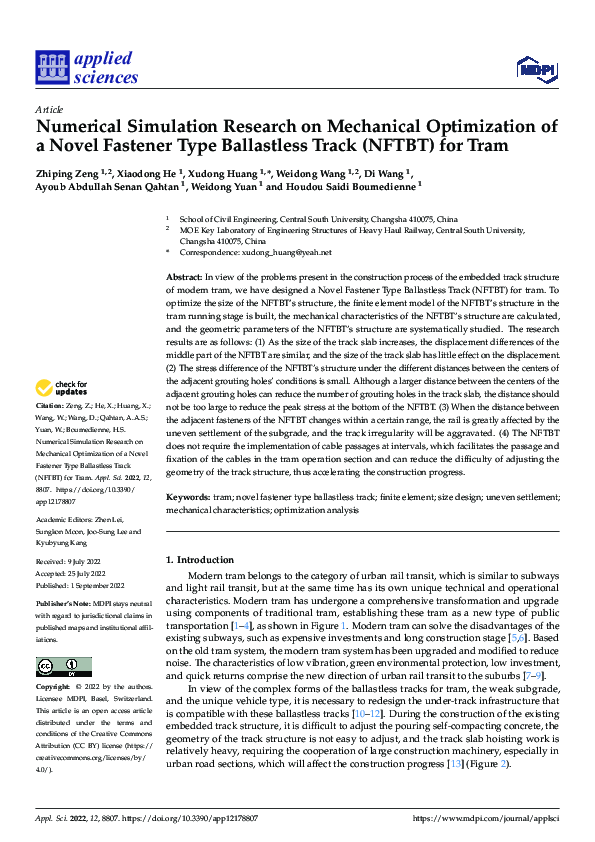 (PDF) Numerical Simulation Research on Mechanical Optimization of a Novel Fastener Type ...
