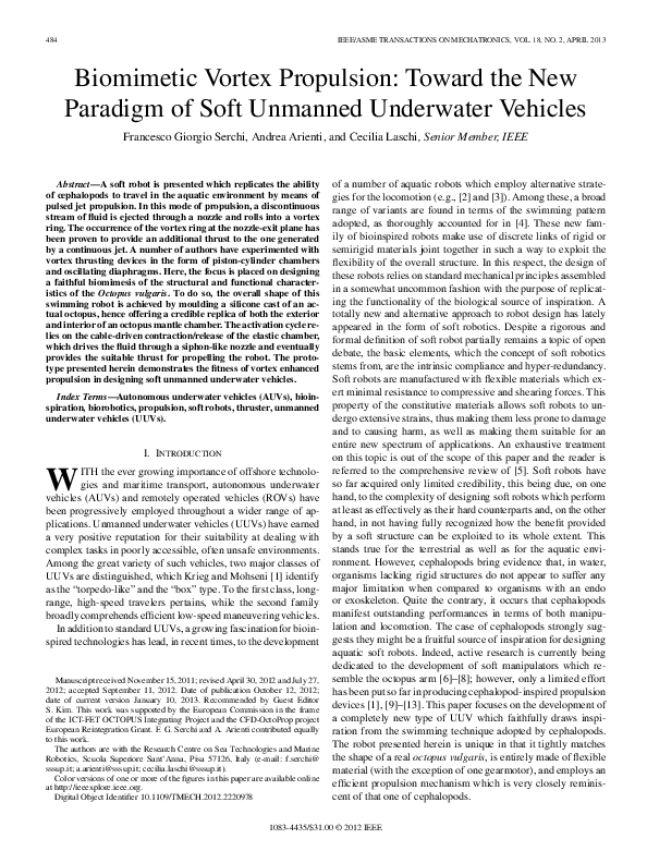 (PDF) Biomimetic Vortex Propulsion: Toward the New Paradigm of Soft ...