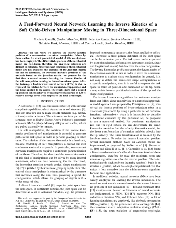 (PDF) A feed-forward neural network learning the inverse kinetics of a ...