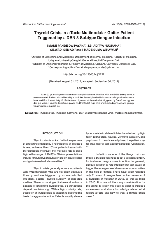 (PDF) Thyroid Crisis in a Toxic Multinodular Goiter Patient Triggered ...