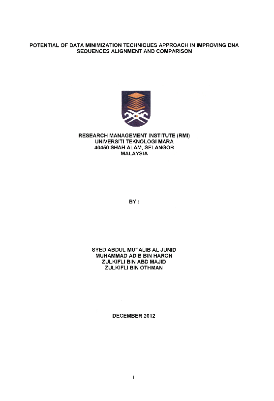 (PDF) Potential of data minimization techniques approach in improving DNA sequences alignment ...