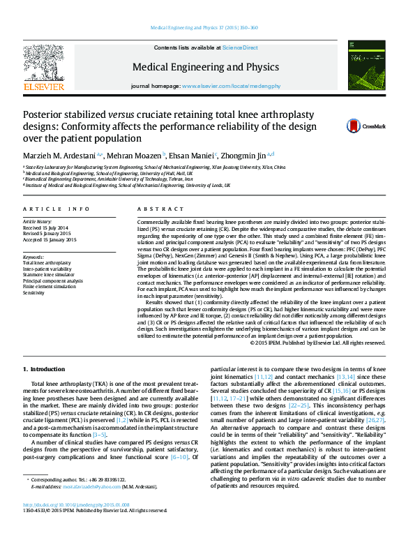 (PDF) Posterior-stabilized versus cruciate-retaining total knee ...