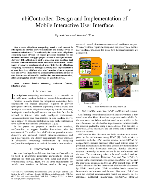 (PDF) ubiController: Design and Implementation of Mobile Interactive ...