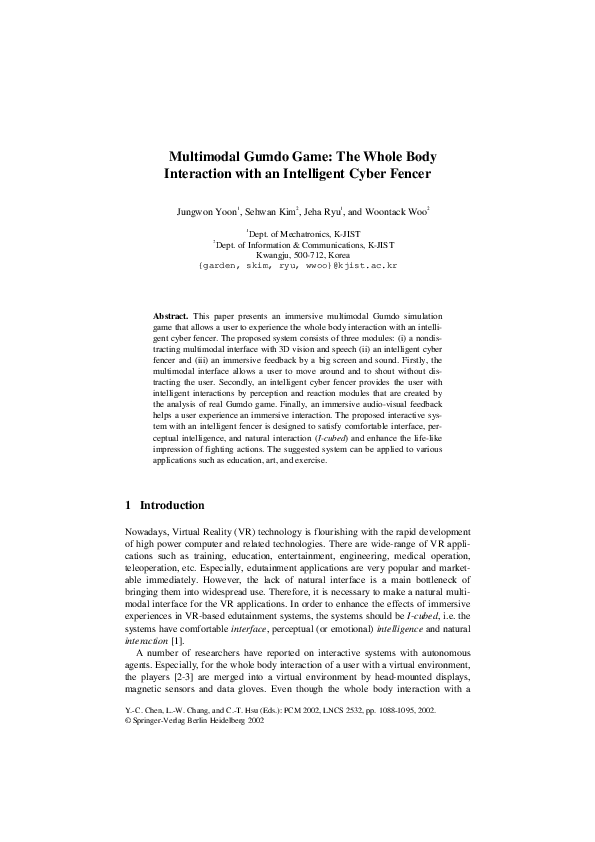 (PDF) Immersive Multimodal Gumdo Game Interaction