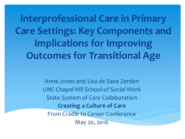 (PDF) Interprofessional Care in Primary Care Settings: Key Components ...