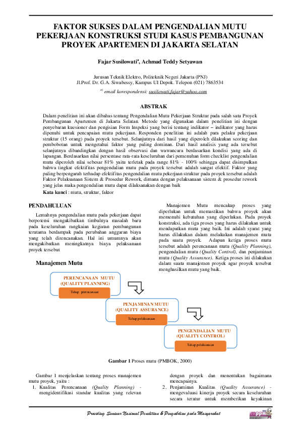 (PDF) Faktor Sukses Dalam Pengendalian Mutu Pekerjaan Konstruksi Studi ...