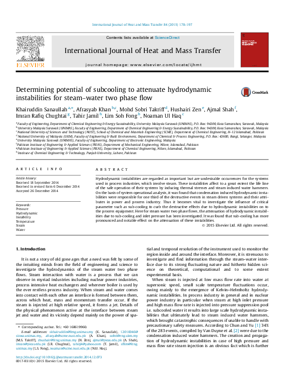 (PDF) Determining potential of subcooling to attenuate hydrodynamic ...