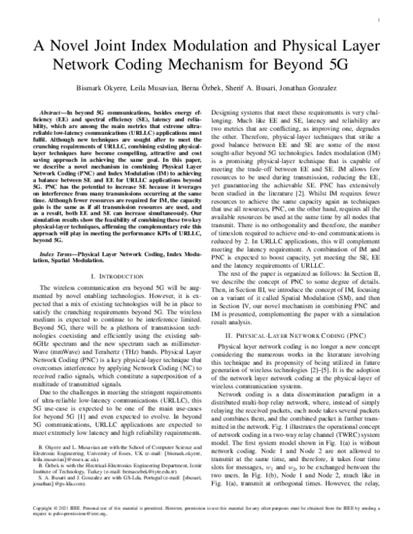 Pdf A Novel Joint Index Modulation And Physical Layer Network Coding