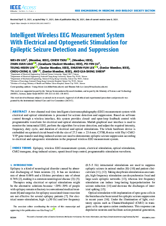 (PDF) Intelligent Wireless EEG Measurement System With Electrical and ...