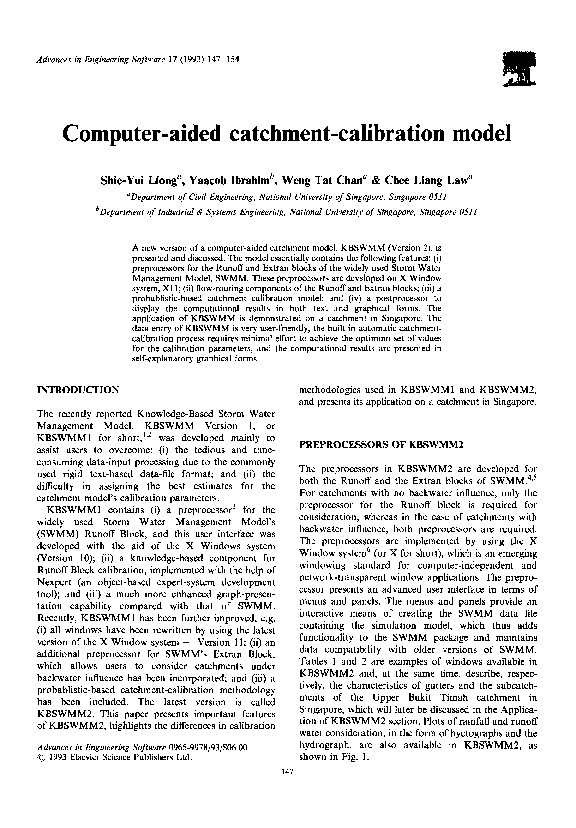 (PDF) Computer-aided catchment-calibration model