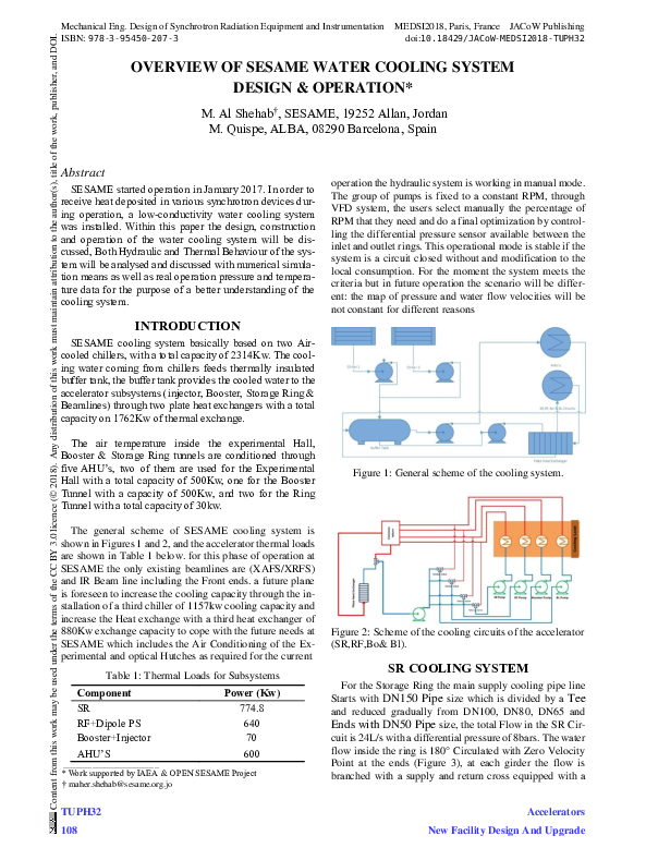 (PDF) Overview of Sesame Water Cooling System Design & Operation