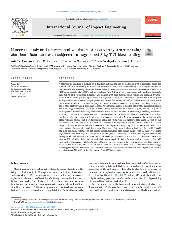 (PDF) Numerical Study and Experimental Validation of Dynamic Characteristics of Delaminated ...