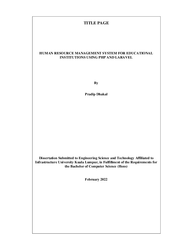 (PDF) HUMAN RESOURCE MANAGEMENT SYSTEM FOR EDUCATIONAL INSTITUTIONS