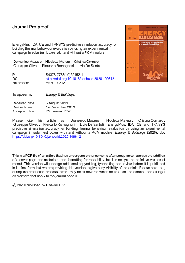 (PDF) EnergyPlus, IDA ICE and TRNSYS predictive simulation accuracy for ...