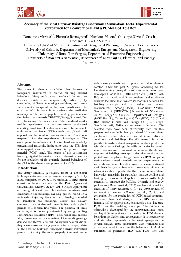 (PDF) Accuracy Of The Most Popular Building Performance Simulation Tools: Experimental ...