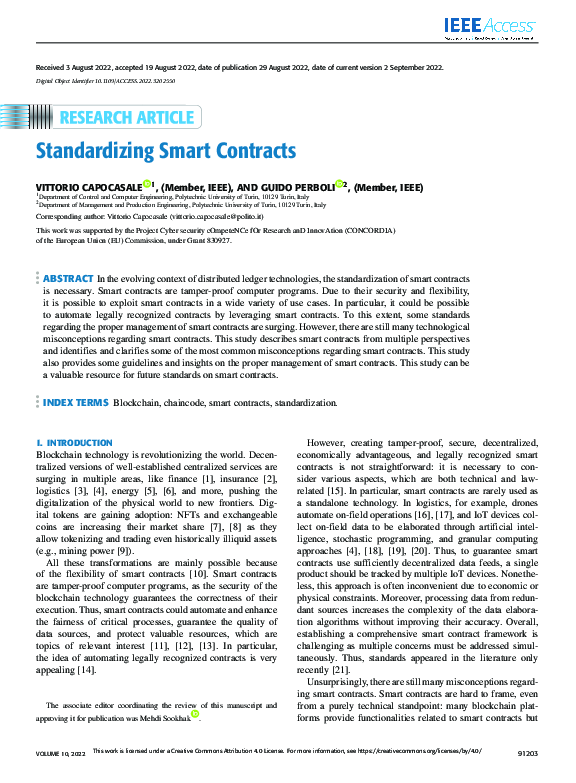 (PDF) Standardizing Smart Contracts