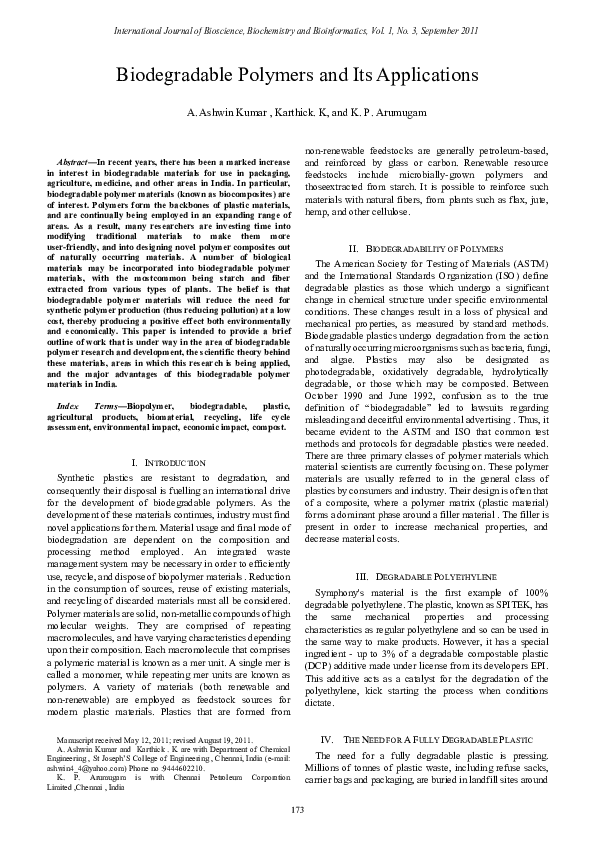 (PDF) Biodegradable Polymers and Its Applications (PDF) Biodegradable Polymers and Its Applications