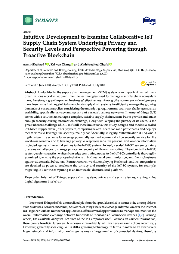 (PDF) Intuitive Development to Examine Collaborative IoT Supply Chain ...