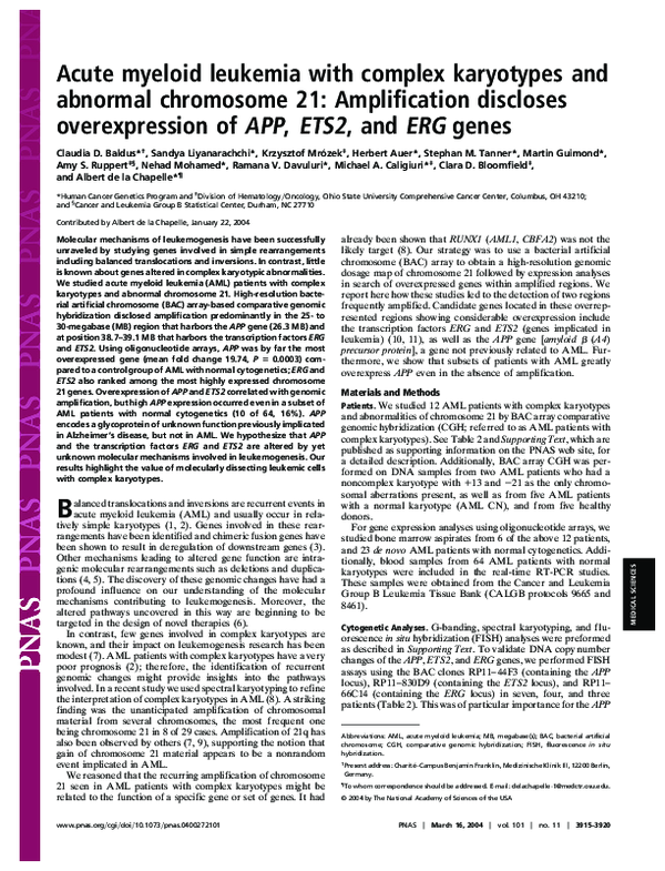 (PDF) Acute myeloid leukemia with complex karyotypes and abnormal ...