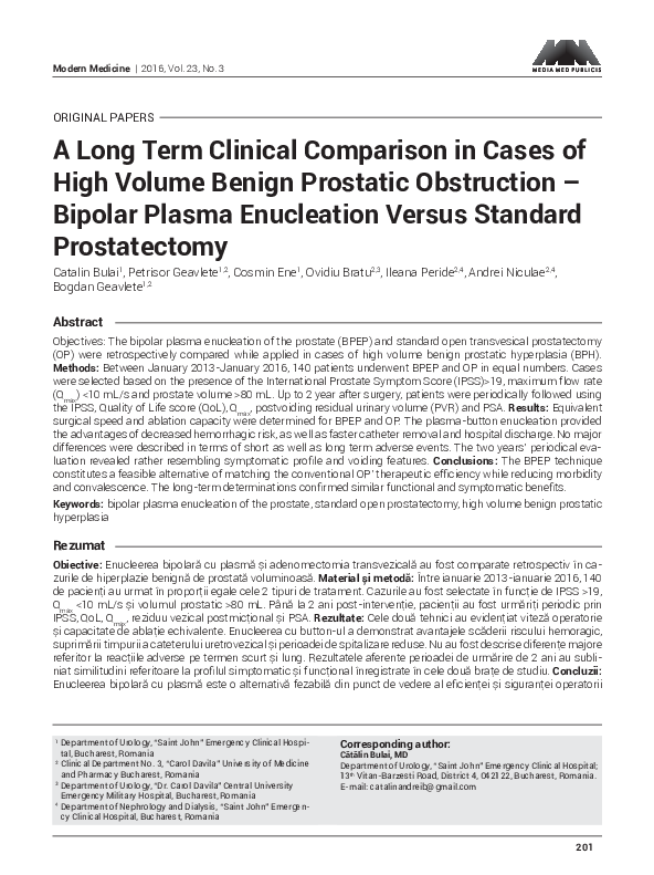 (PDF) A Long Term Clinical Comparison in Cases of High Volume Benign ...
