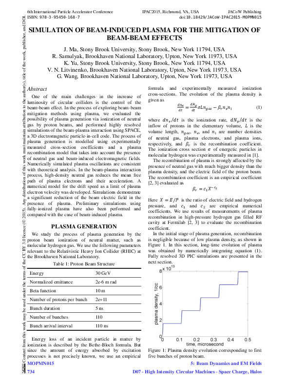 (PDF) Beam-Induced Plasma for Beam-Beam Mitigation